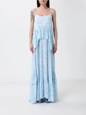 Fiorucci Printed Viscose Long Dress - Gnawed Blue