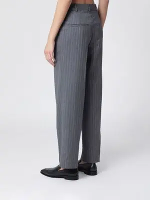 ANINE BING Pinstriped Wool Slim Fit Trousers