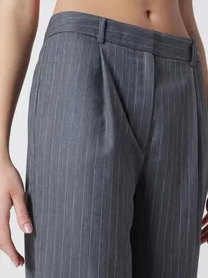 ANINE BING Pinstriped Wool Slim Fit Trousers