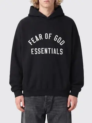Fear Of God Cotton-blend Hoodie With Contrast Logo - Black
