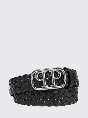 Philipp Plein Woven Leather Belt - Black
