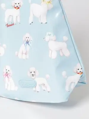 Fiorucci Poodle Print Canvas Tote Bag - Gnawed Blue