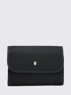Barbour Waxed Cotton Utility Wash Bag With Leather Trim - Navy