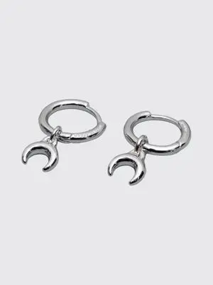 MARINE SERRE Plated Brass Crescent Moon Logo Earrings