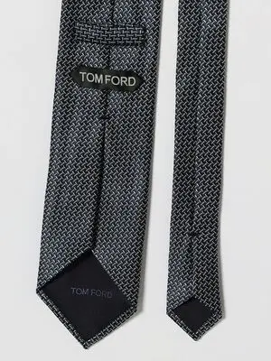 TOM FORD Tie In Mulberry Silk With Two-tone Abstract Pattern