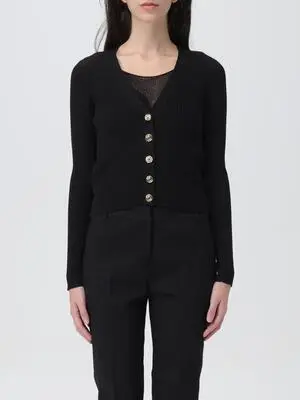 Pinko Ribbed Button-detailed Cardigan - Black