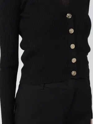 Pinko Ribbed Button-detailed Cardigan
