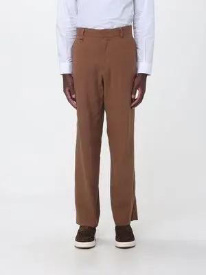 PAOLO PECORA Linen Blend Straight Trousers Hazel