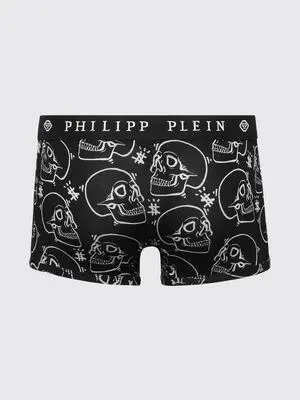 Philipp Plein Stretch Cotton Blend Boxer Shorts With Skull Print