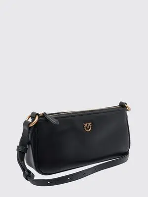 Pinko Mini Half Moon Calf Leather Crossbody Bag - Black