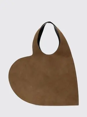 Coperni Heart Tote Bag In Suede - Brown