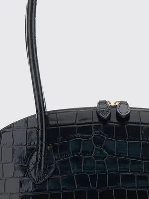 LIFFNER East/west Dome Shoulder Bag In Croc-embossed Calfskin - Black