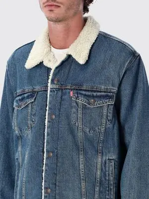 LEVI'S Denim Trucker Jacket With Sherpa Collar - Blue