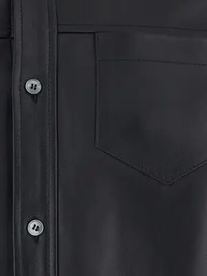 GRIFONI Leather Shirt Jacket