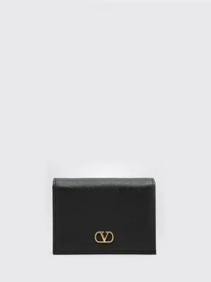 Valentino Garavani Vlogo Signature Grained Leather Wallet - Black