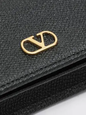 Valentino Garavani Vlogo Signature Grained Leather Wallet