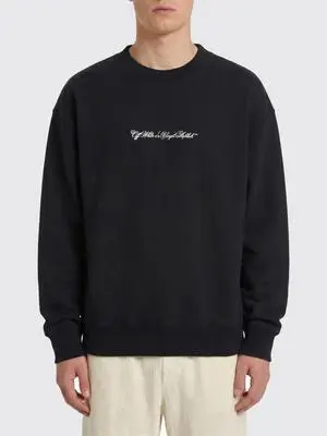 Off-White Cotton Crewneck Sweatshirt - Black