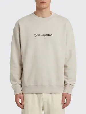 Off-White Cotton Crewneck Sweatshirt - Grey