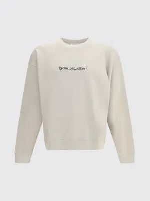 Off-White Cotton Crewneck Sweatshirt - Grey