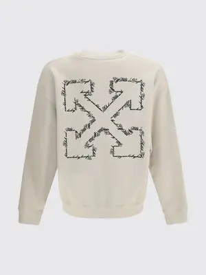 Off-White Cotton Crewneck Sweatshirt - Grey