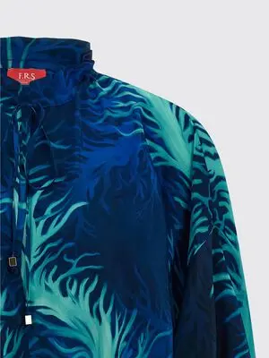 F.R.S FOR RESTLESS SLEEPERS Printed Silk Blouse - Blue