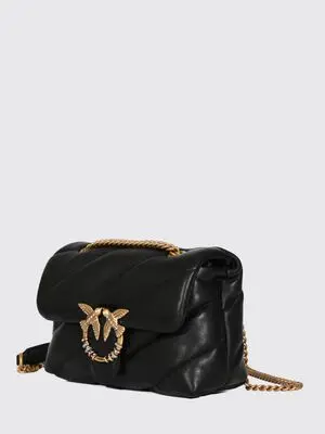 Pinko Quilted Leather Shoulder Bag With Bird Clasp