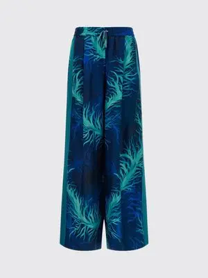 F.R.S FOR RESTLESS SLEEPERS Printed Silk Palazzo Trousers - Blue