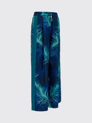 F.R.S FOR RESTLESS SLEEPERS Printed Silk Palazzo Trousers - Blue