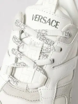 Versace Galaxia Sneakers In Suede And Smooth Leather