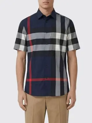Burberry Check Cotton Casual Shirt Navy