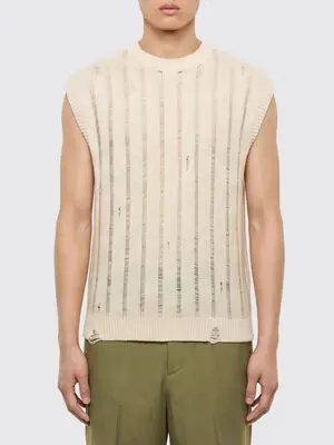 LANEUS Destroyed Effect Cotton Knit Vest