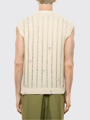 LANEUS Destroyed Effect Cotton Knit Vest