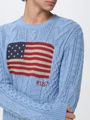 Polo Ralph Lauren Crewneck Sweater With American Flag Detail