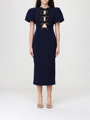 Rebecca Vallance Nemy Midi Crepe Dress - Blue