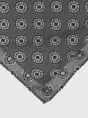 Brunello Cucinelli Silk Pocket Square With Geometric Print