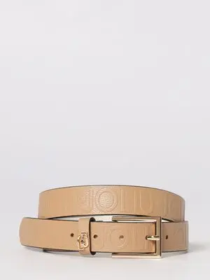 Liu Jo Grained Synthetic Leather Belt With Embossed Logo - Camel