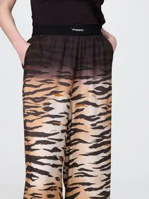 Pinko Animal Print Viscose Palazzo Trousers