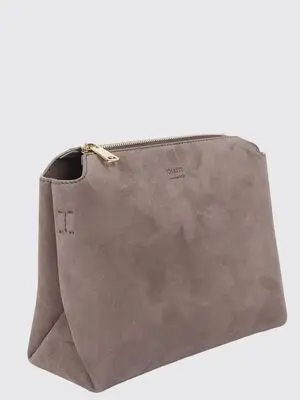 Khaite Lina Suede Leather Mini Crossbody Bag With Embossed Logo