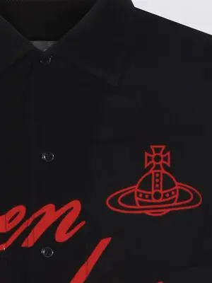 VIVIENNE WESTWOOD Viscose Shirt With Slogan - Black