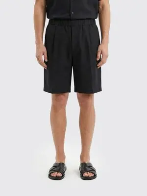 LANEUS Linen Blend Shorts - Black