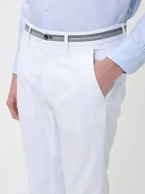 MASON'S Cotton And Wool Blend Chino Trousers - White