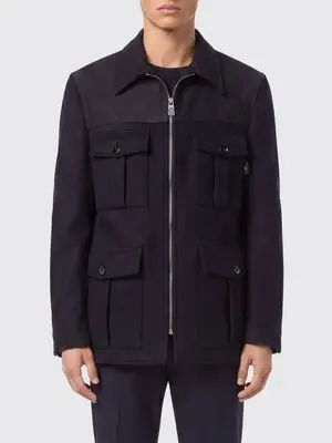 BILLIONAIRE Wool Blend Sahariana Jacket - Navy