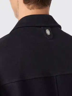 BILLIONAIRE Wool Blend Sahariana Jacket - Navy