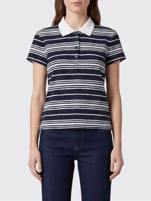 FRAME Striped Polo Shirt With Contrast Collar