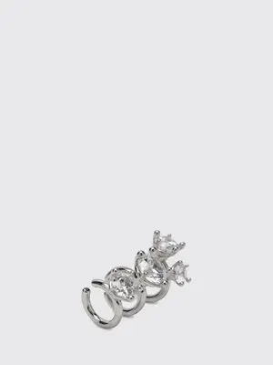 PANCONESI Constellation Set Of 3 Crystal-embellished Chrome-plated Brass Earrings - Silver