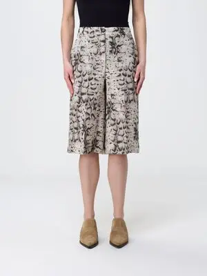 Pinko Culotte Shorts With Animal Print - Beige