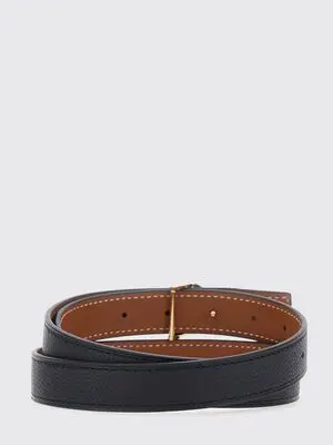 Tory Burch Reversible Calfskin Leather Belt With Double T Buckle - Black