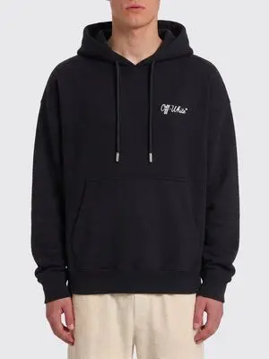 Off-White Cotton Sweatshirt With Logo - Black