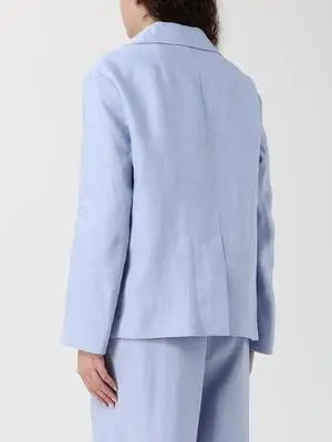 Max Mara Linen Double-breasted Blazer - Blue