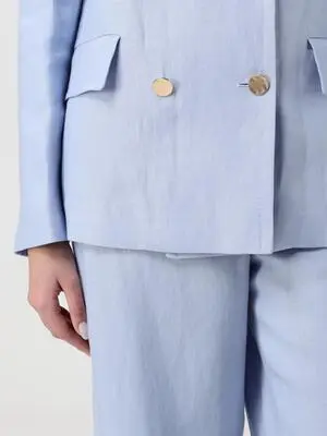 Max Mara Linen Double-breasted Blazer - Blue